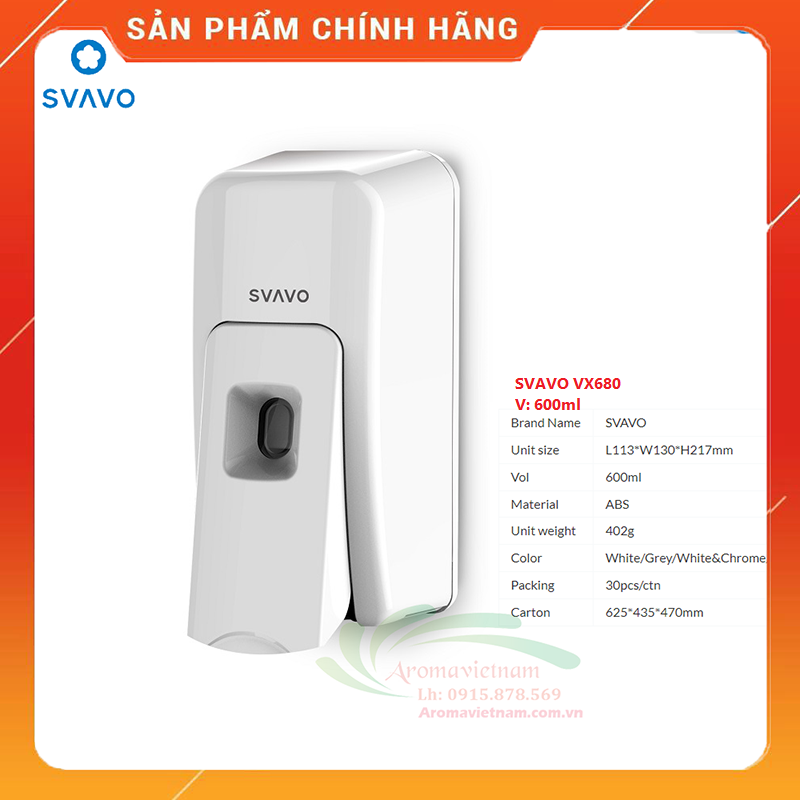 Hộp đựng nước rửa tay SVAVO VX687 – CTY AROMA VIỆT NAM
